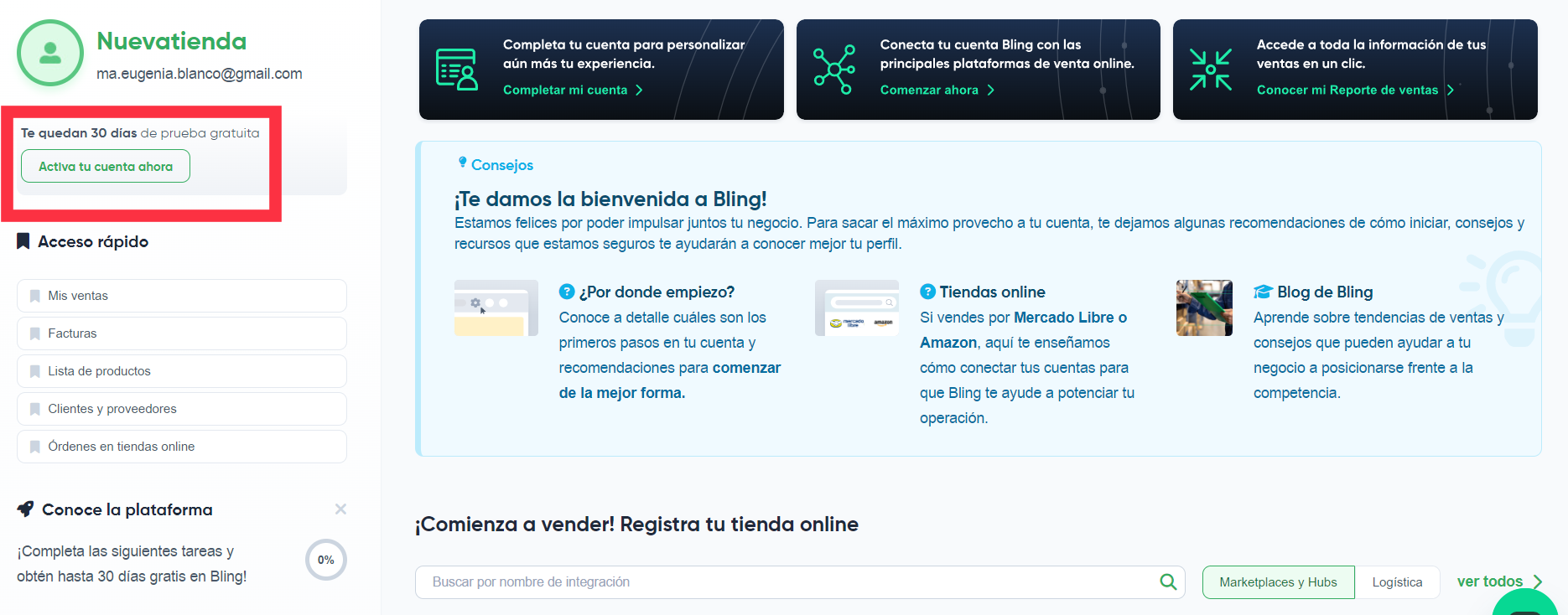 ¿Cómo contratar Bling? Paso a paso con imágenes